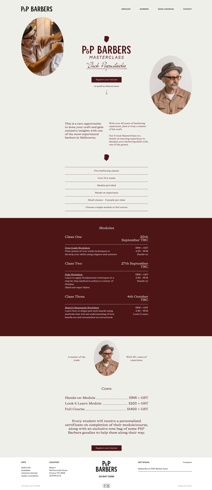 PP Barbers Masterclass - Brand Strategy & Digital Design | Atollon